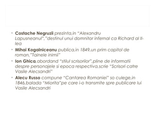 Rolul literaturii in perioada pasoptista | PPT