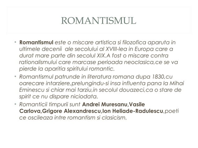 Rolul literaturii in perioada pasoptista | PPT