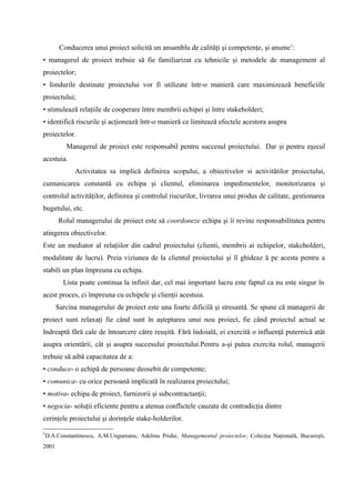 Rolul managerului de proiect | DOC