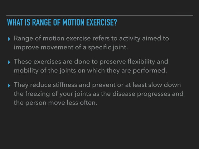 Range of Motion Exercises | PDF
