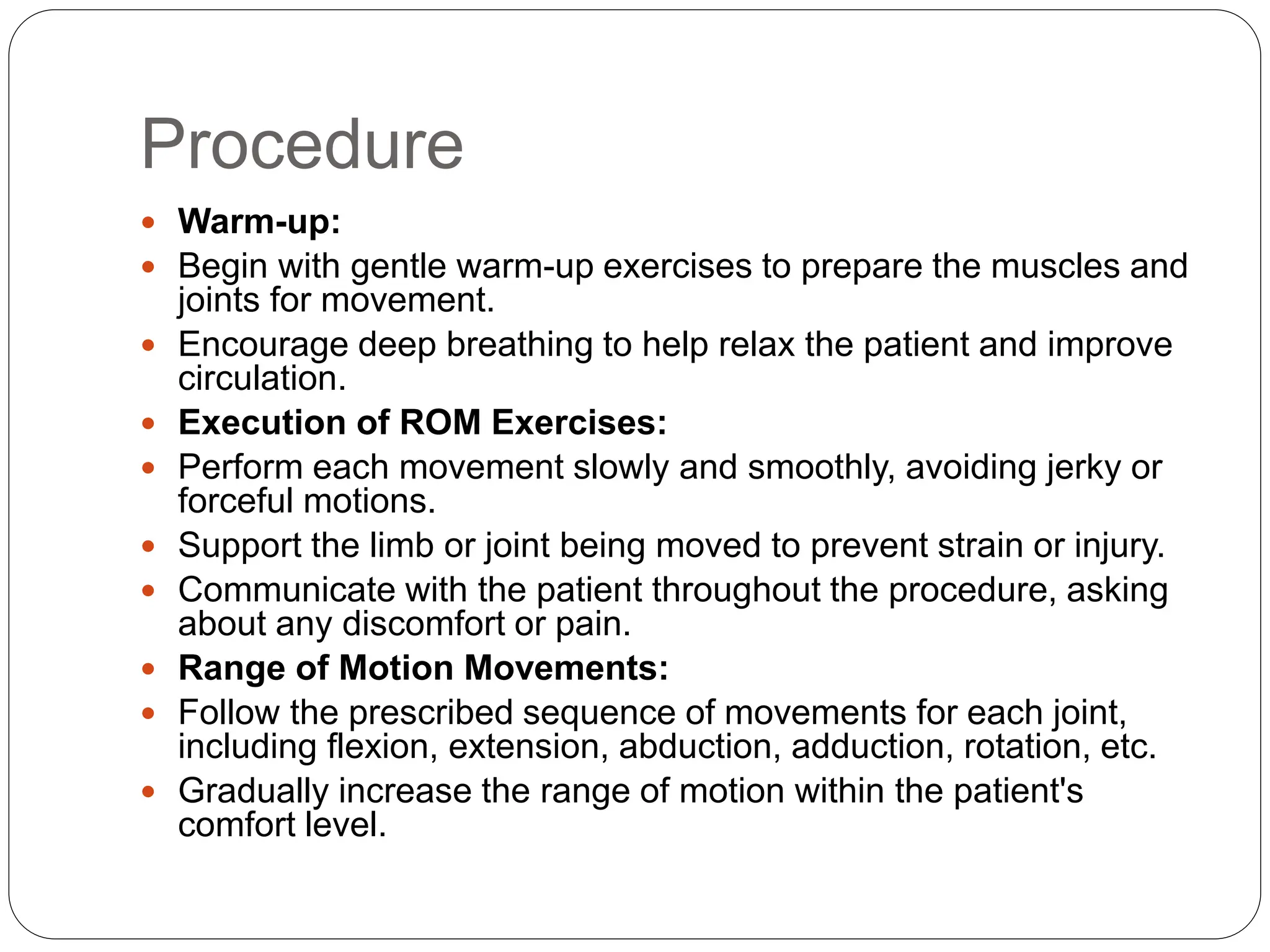 Range of motion exercises | PPTX