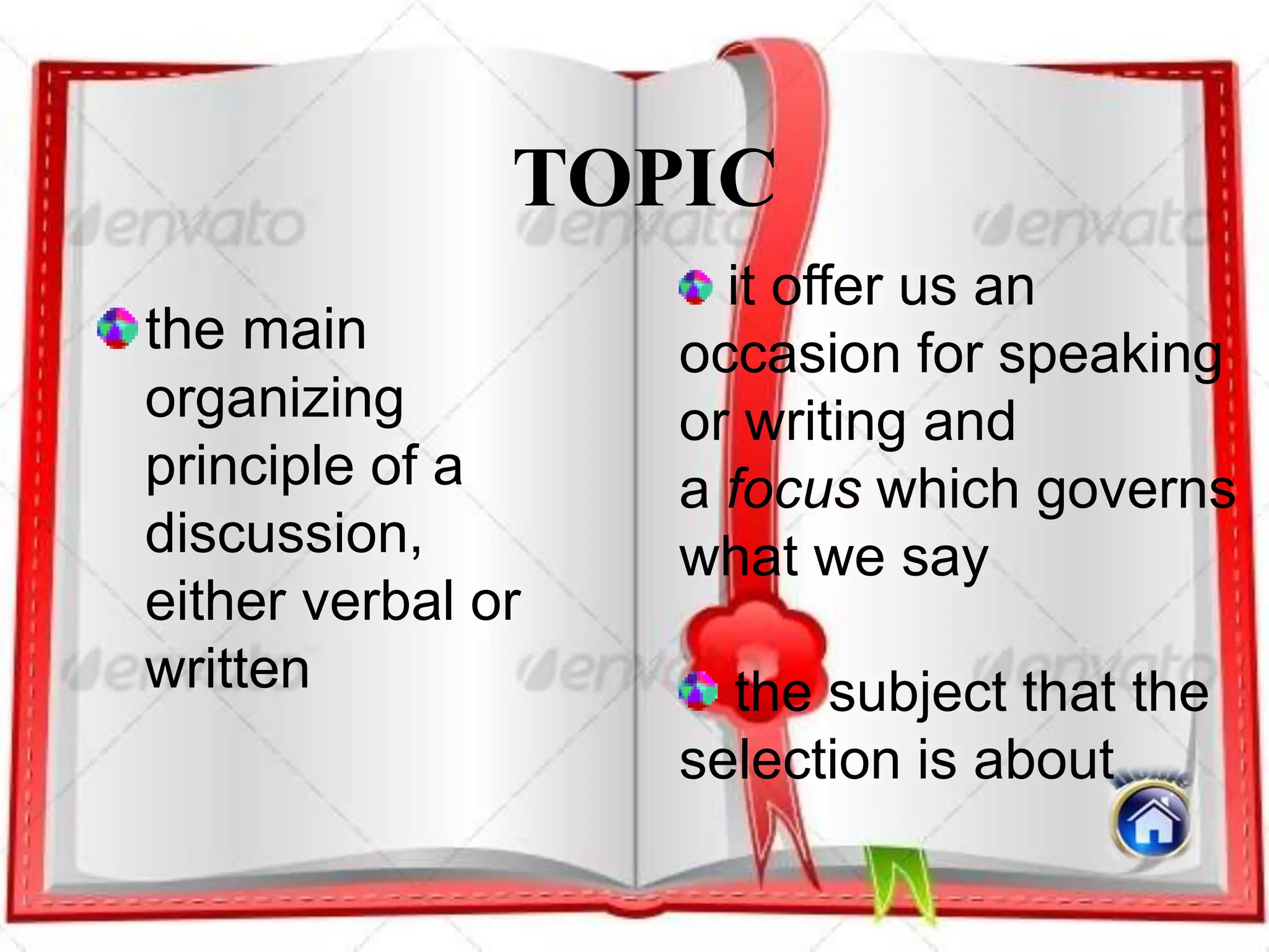 Identifying Topic, Main Idea and Details | PPTX