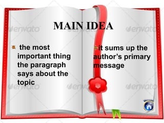 Identifying Topic, Main Idea and Details | PPTX