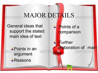 Identifying Topic, Main Idea and Details | PPTX