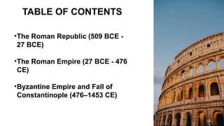 Roman Empire, its History, rise and fall at Constantinople.pptx