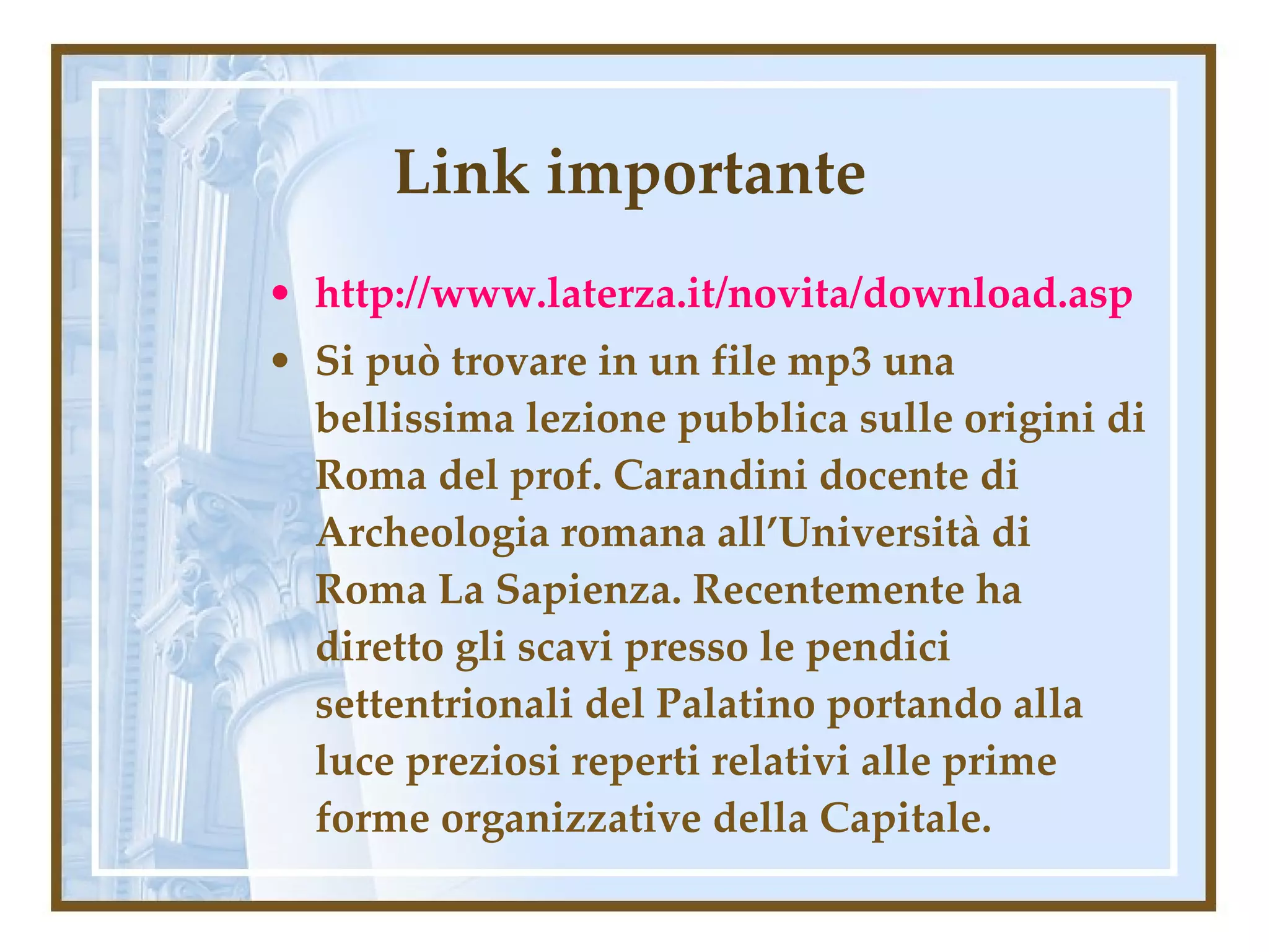 La nascita di Roma | PPT