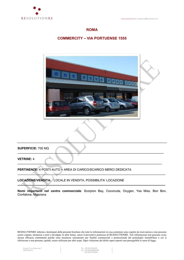 Roma Commercity Via Portuense 1555 Pdf | PDF