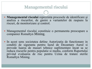 Romaltyn Mining - Politici si documente | PPTX
