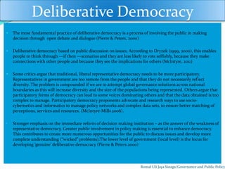 Governance and Public Policy: Different Types of Democracy | PPTX