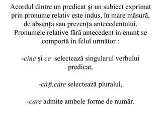 Romana pt romani: acordul subiect predicat | PPT