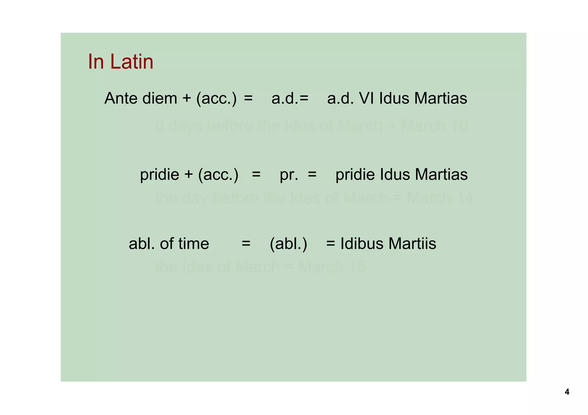 Roman Calendar notes | PDF