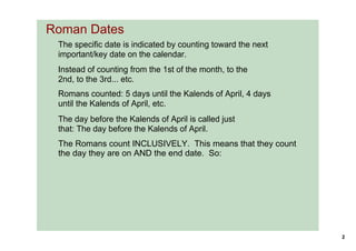 Roman Calendar notes | PDF