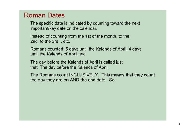 Roman Calendar notes | PDF