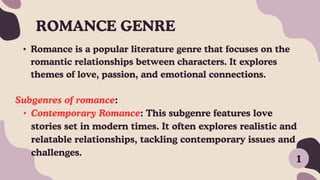 Popular Literature Genre Focus on Romance | PPTX
