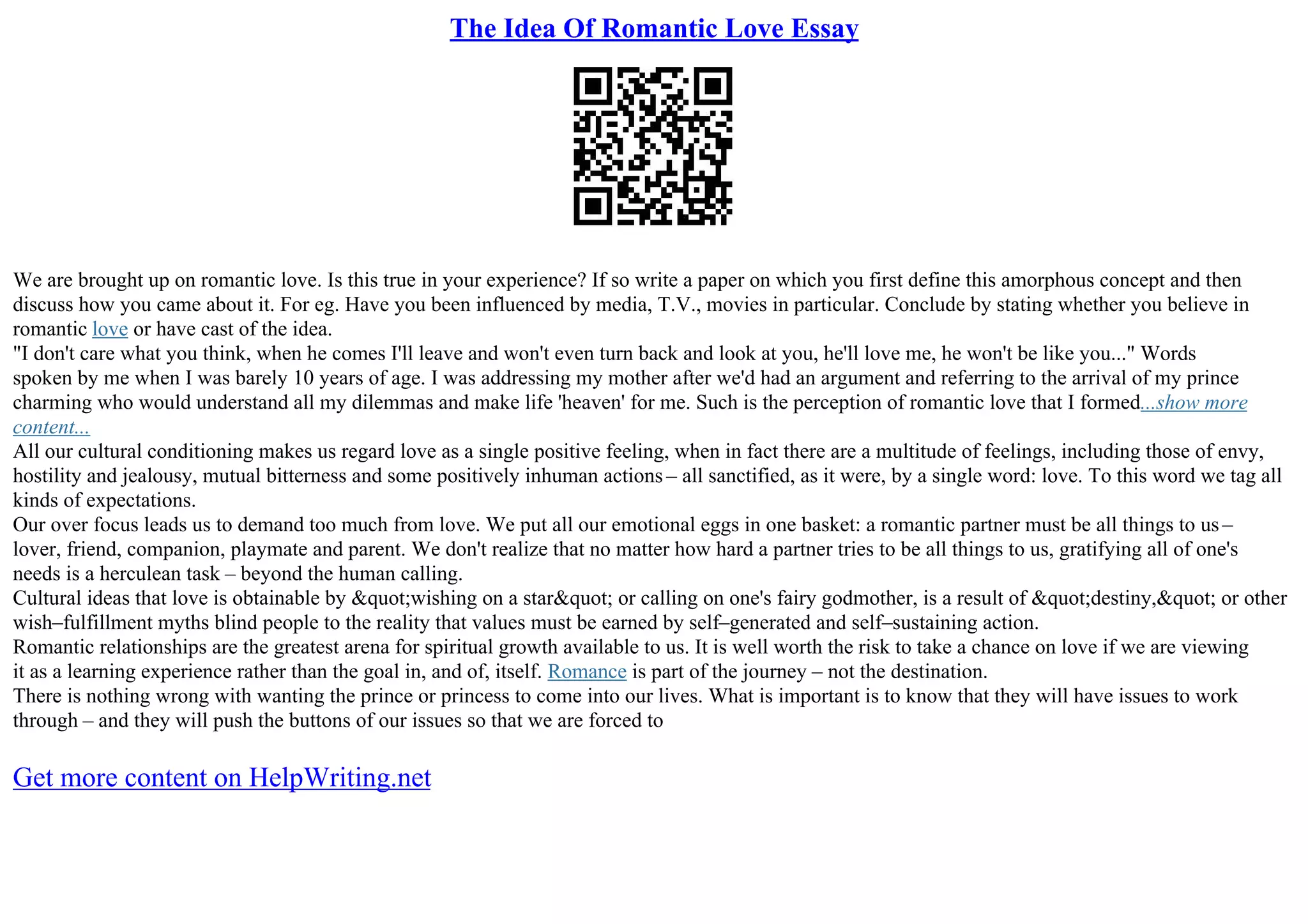 Romance Essay | PPT