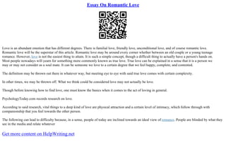 Romance Essay | PDF