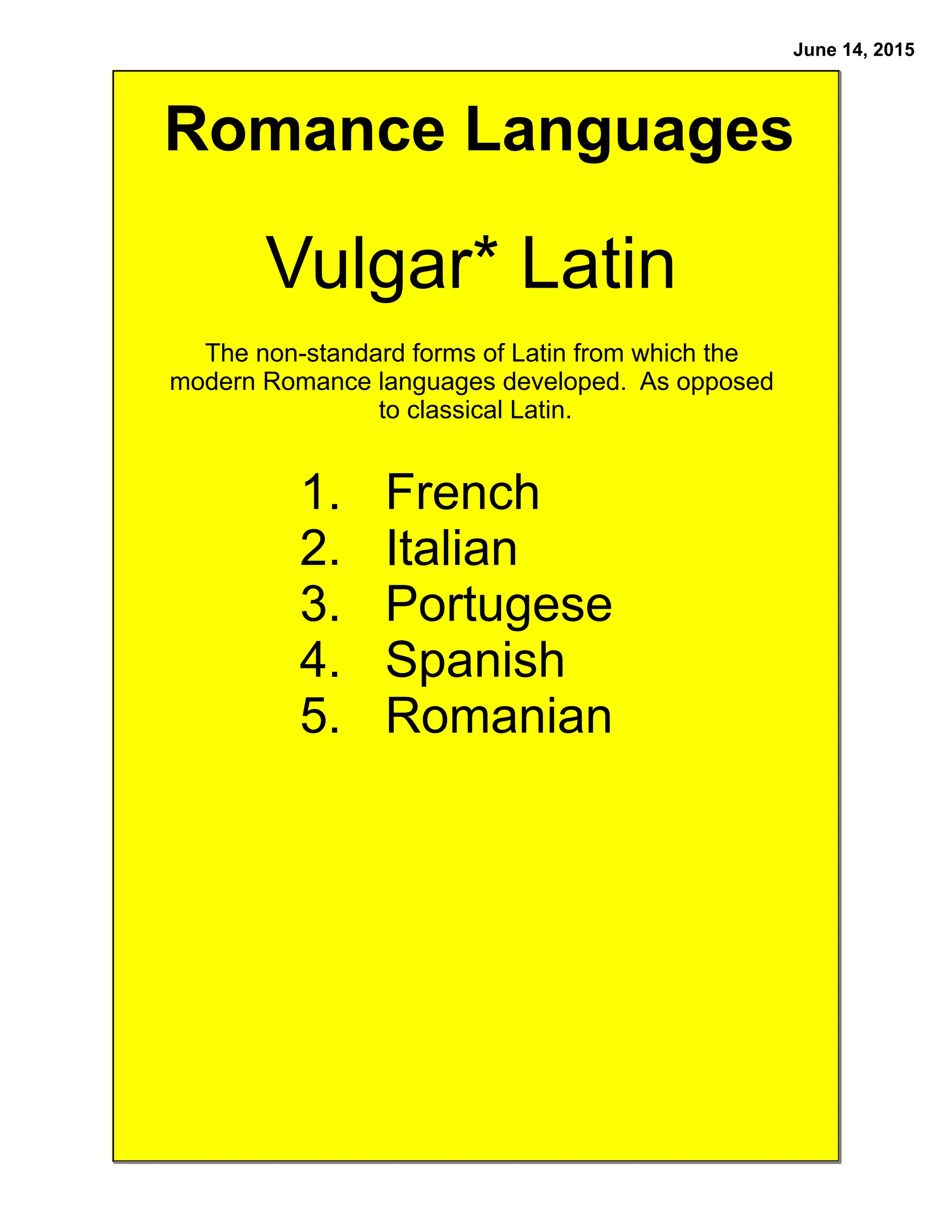 Romance languages | PDF