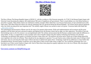 Roman Civilization Essay | PDF