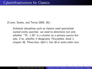 Exploring Citation Networks to Study Intertextuality in Classics | PPT