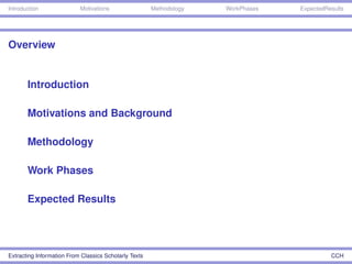 Stuctured Vs Unstructured: Extracting Information from Classics ...