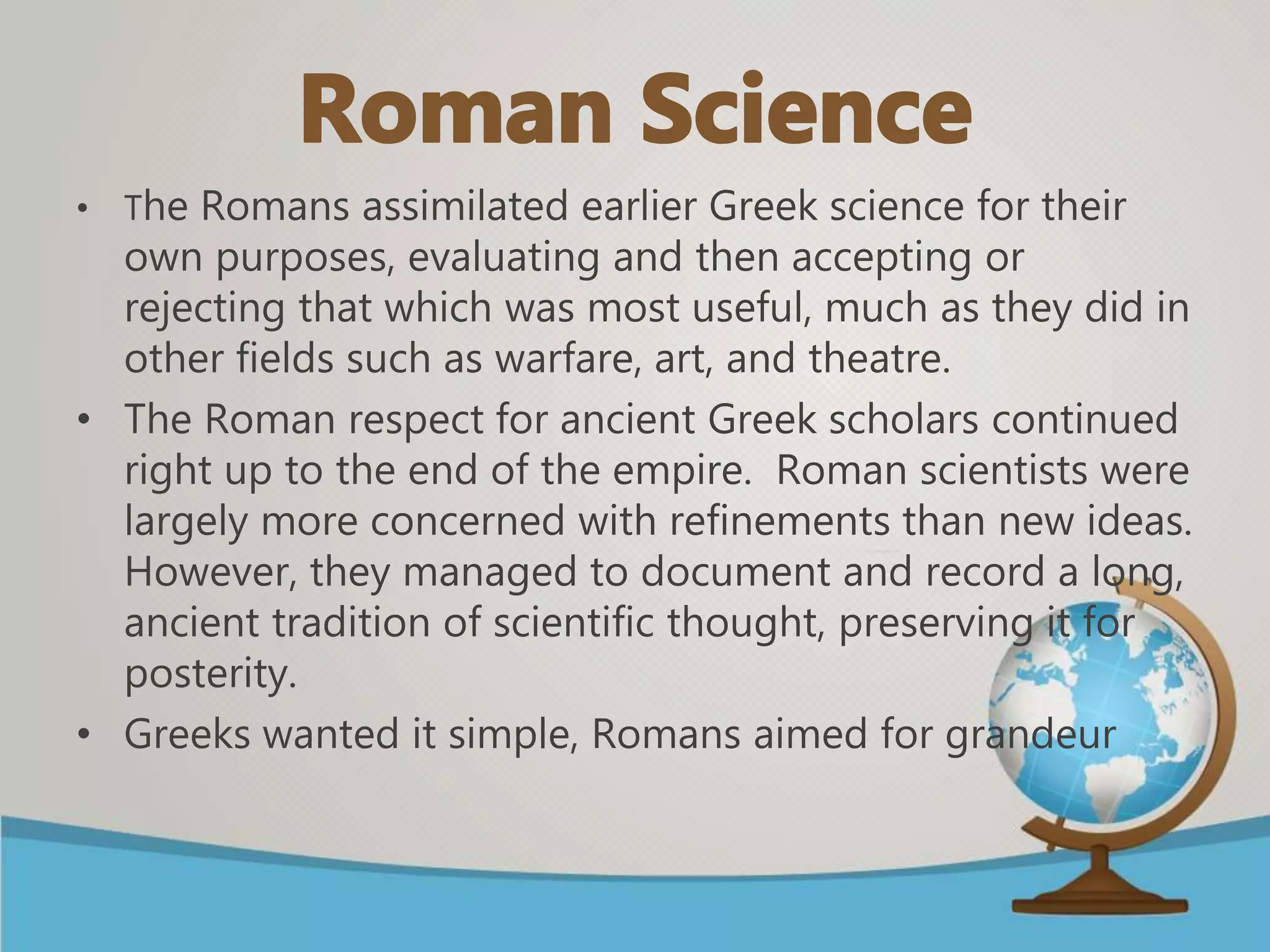 Science and Philosophy in the Roman Empire | PPTX