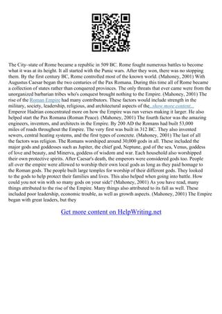 Roman Empire Essay | PDF