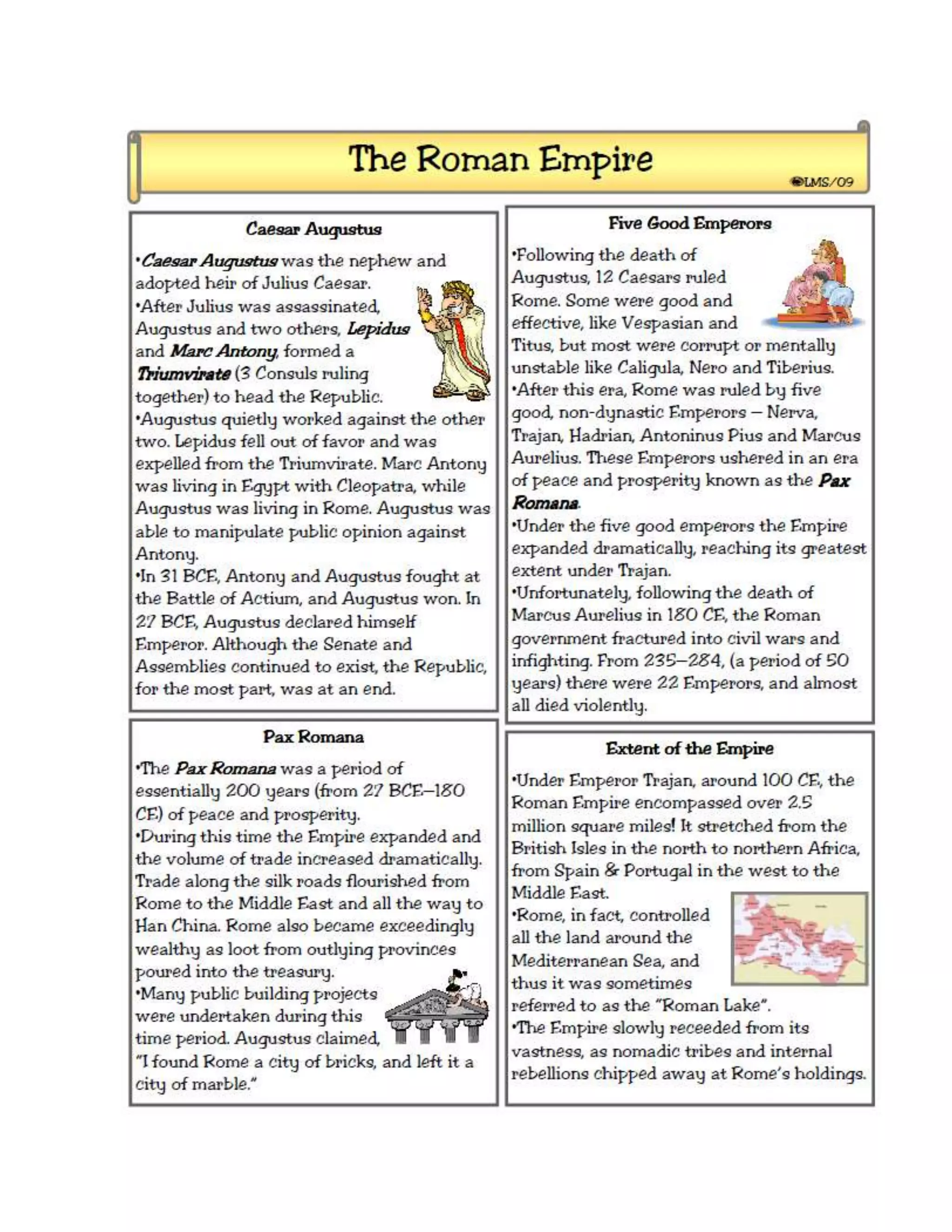 Roman empire handout and key | DOCX