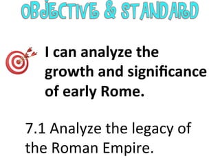 Roman Empire lesson 1 Archaic Rome | PPT