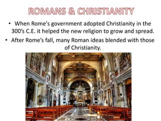 Roman empire lesson 4 the legacy of rome | PPTX