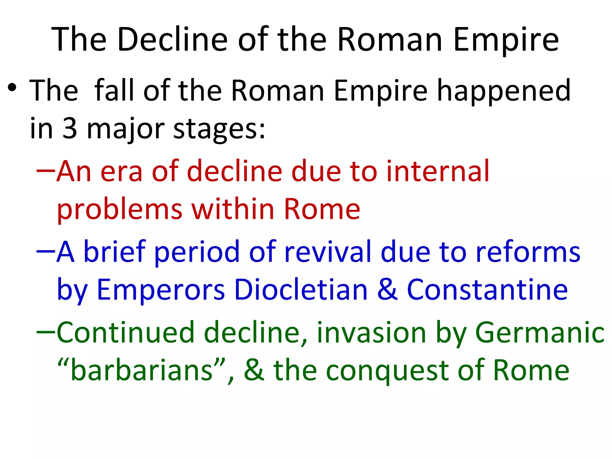 Roman empire lesson 5 fall of rome | PPT