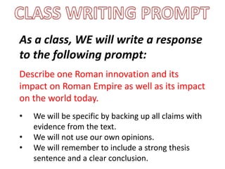 Roman empire lesson 6 roman achievements | PPTX