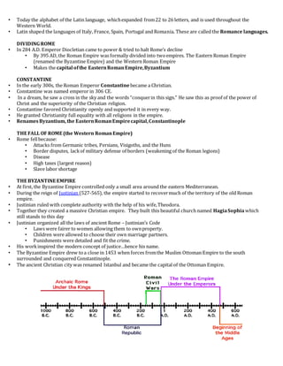 Roman Empire study guide notes | DOCX