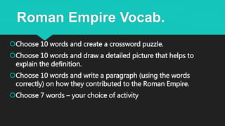 Roman empire vocab. | PPTX