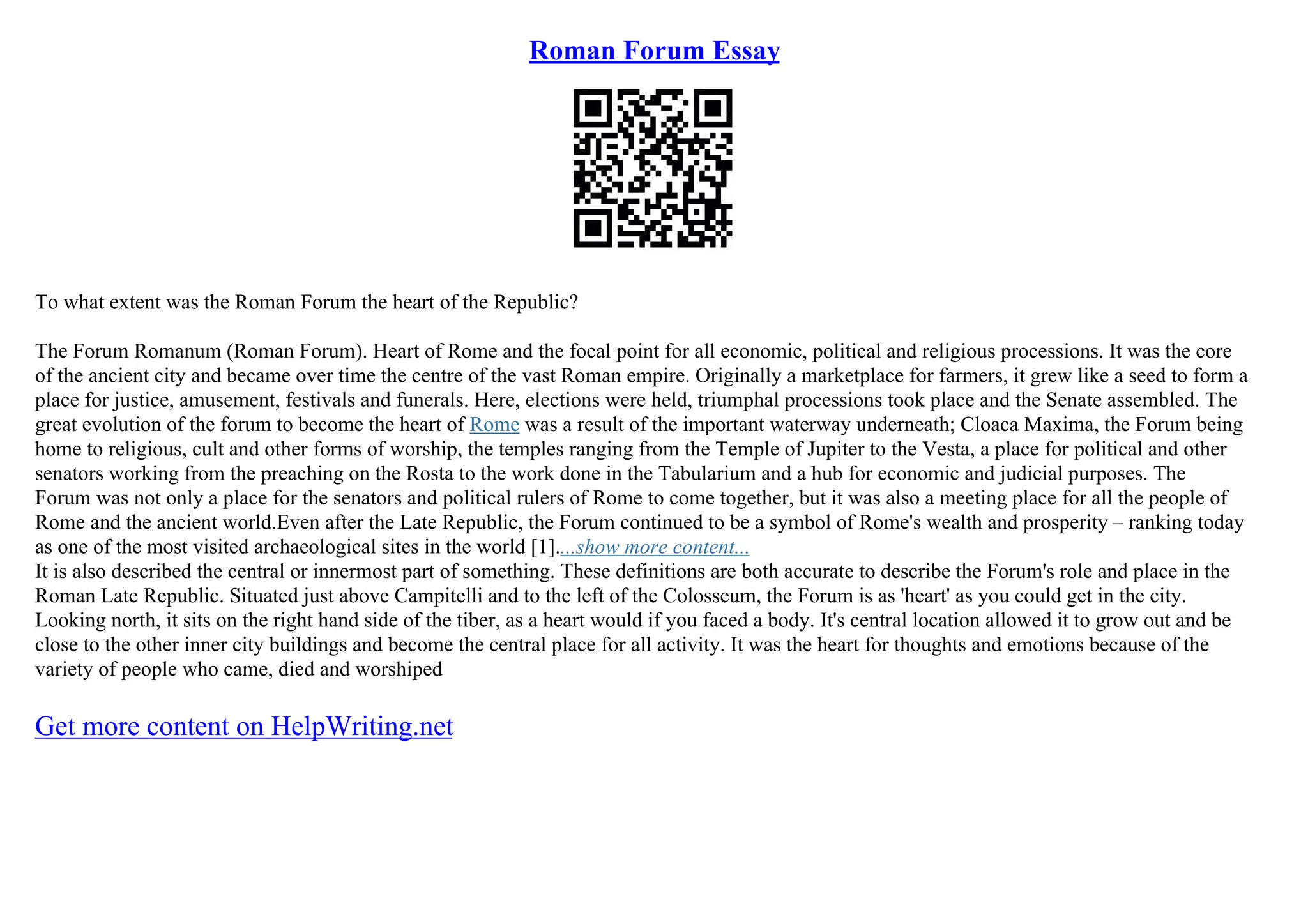 Roman Forum Essay | PPT