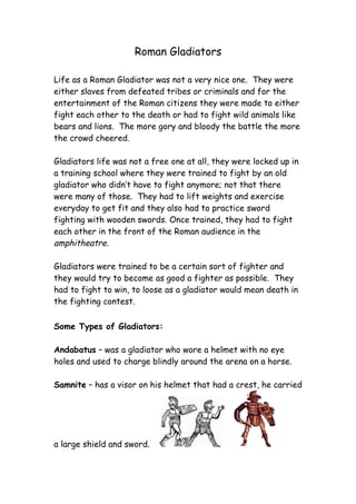 ROMAN EMPIRE The Gladiators. | DOC