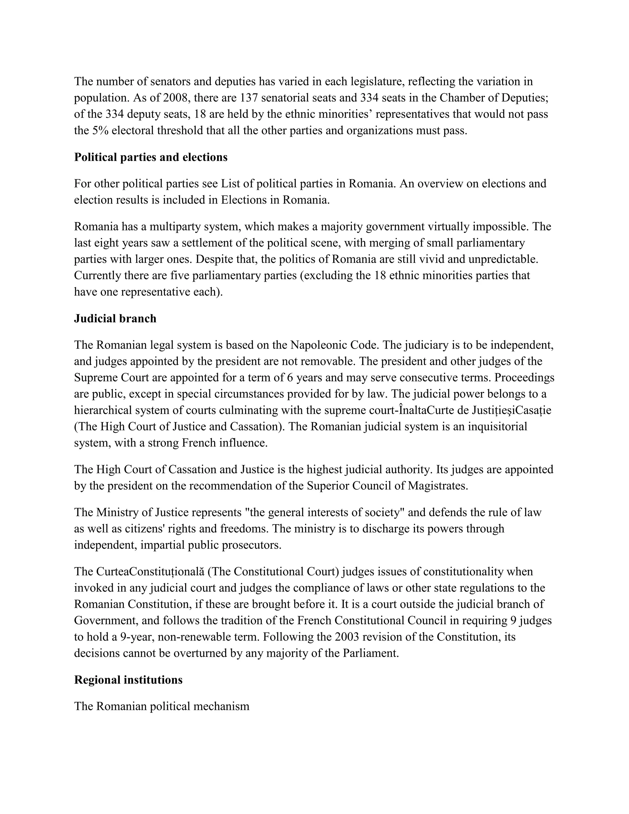 Romania | DOCX | Elections | Politics
