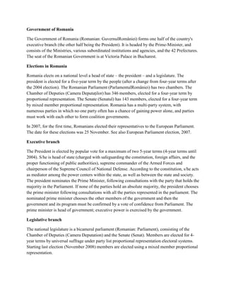 Romania | DOCX | Elections | Politics