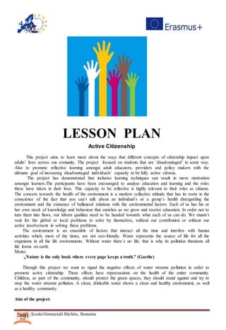 Promoting Active Citizenship Through Environmental Protection | PDF