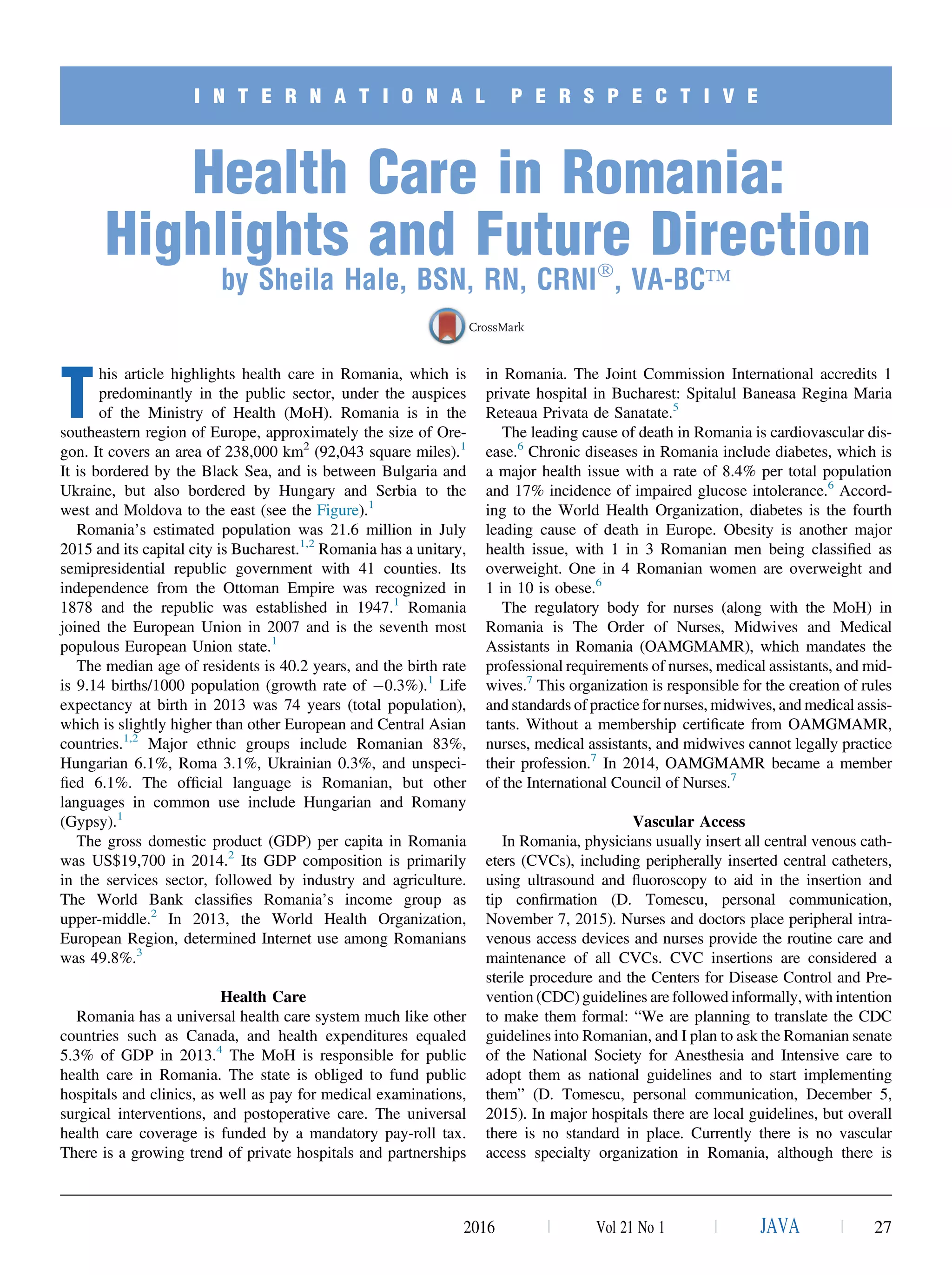 Healthcare in Romania: Highlights and Future Direction | PDF