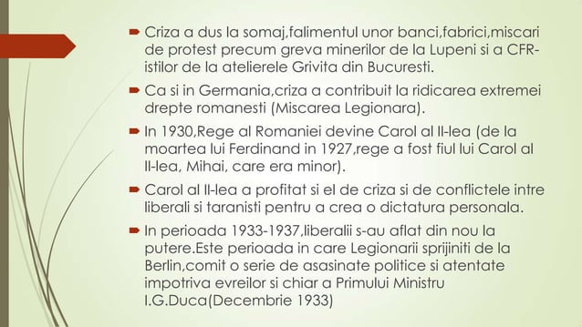 Romania in perioada interbelica | PPTX