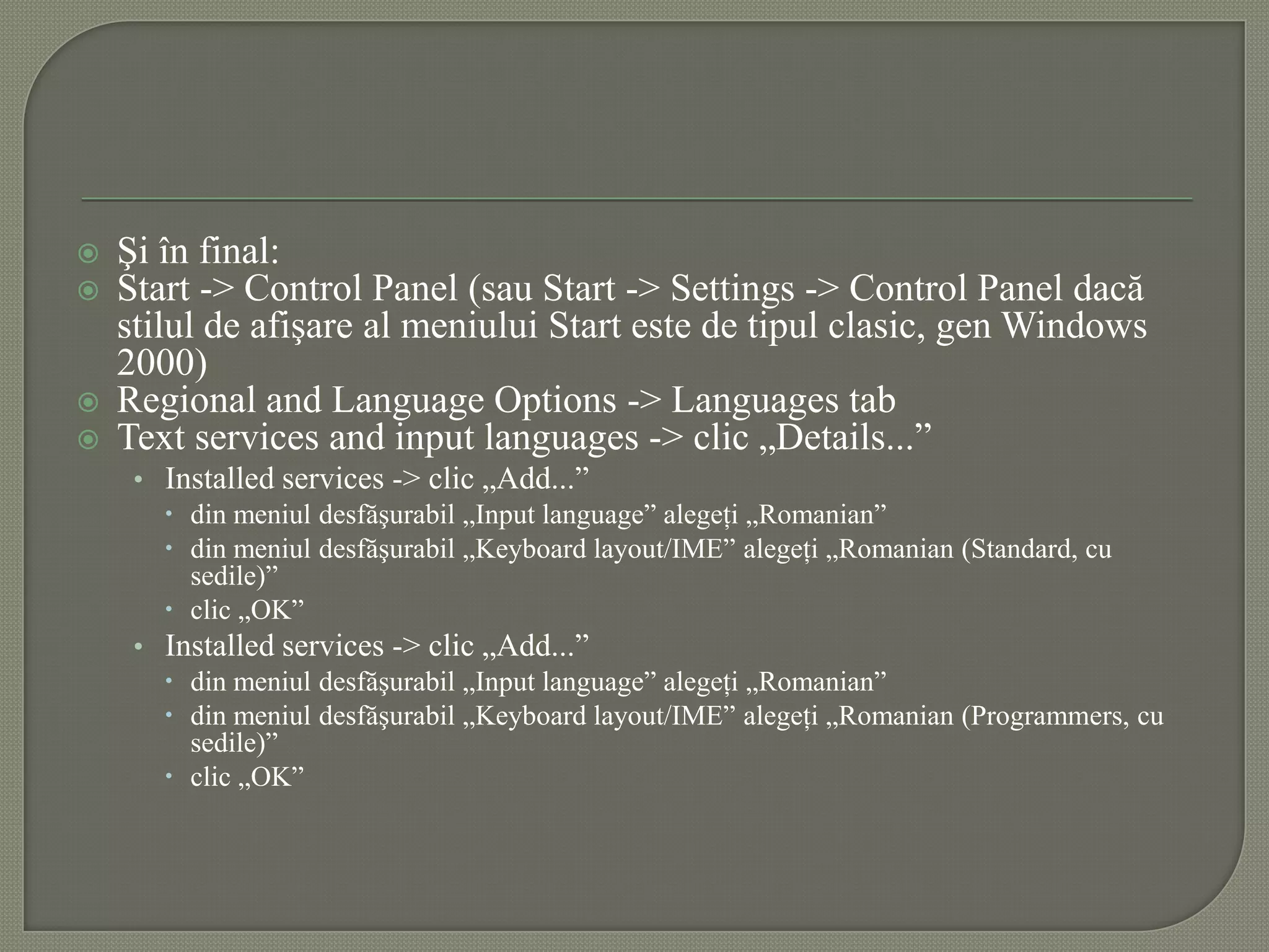 Romania Keyboard | PPTX