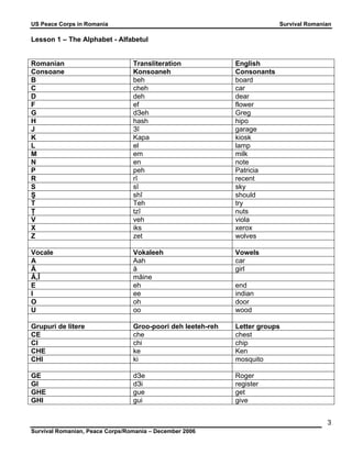 Basic Romanian Language Course | PDF