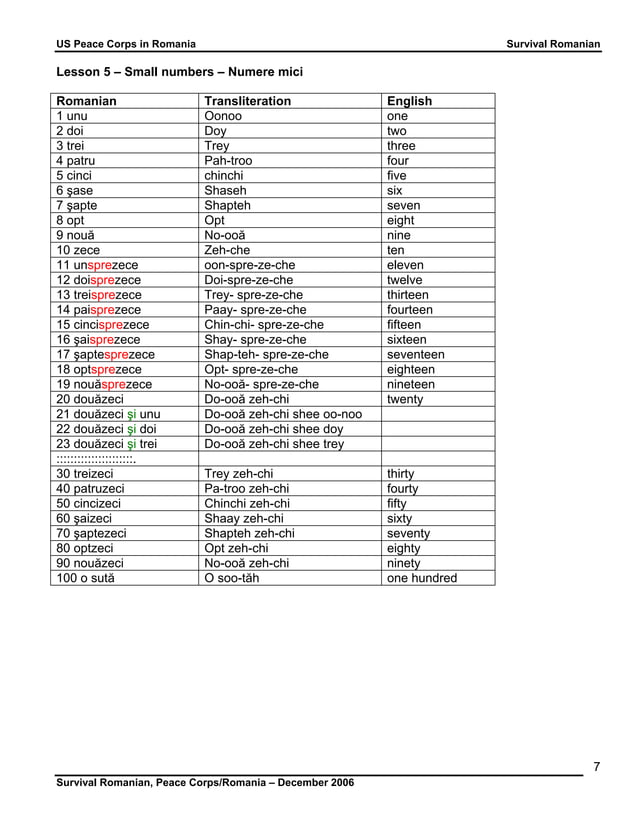 Basic Romanian Language Course | PDF