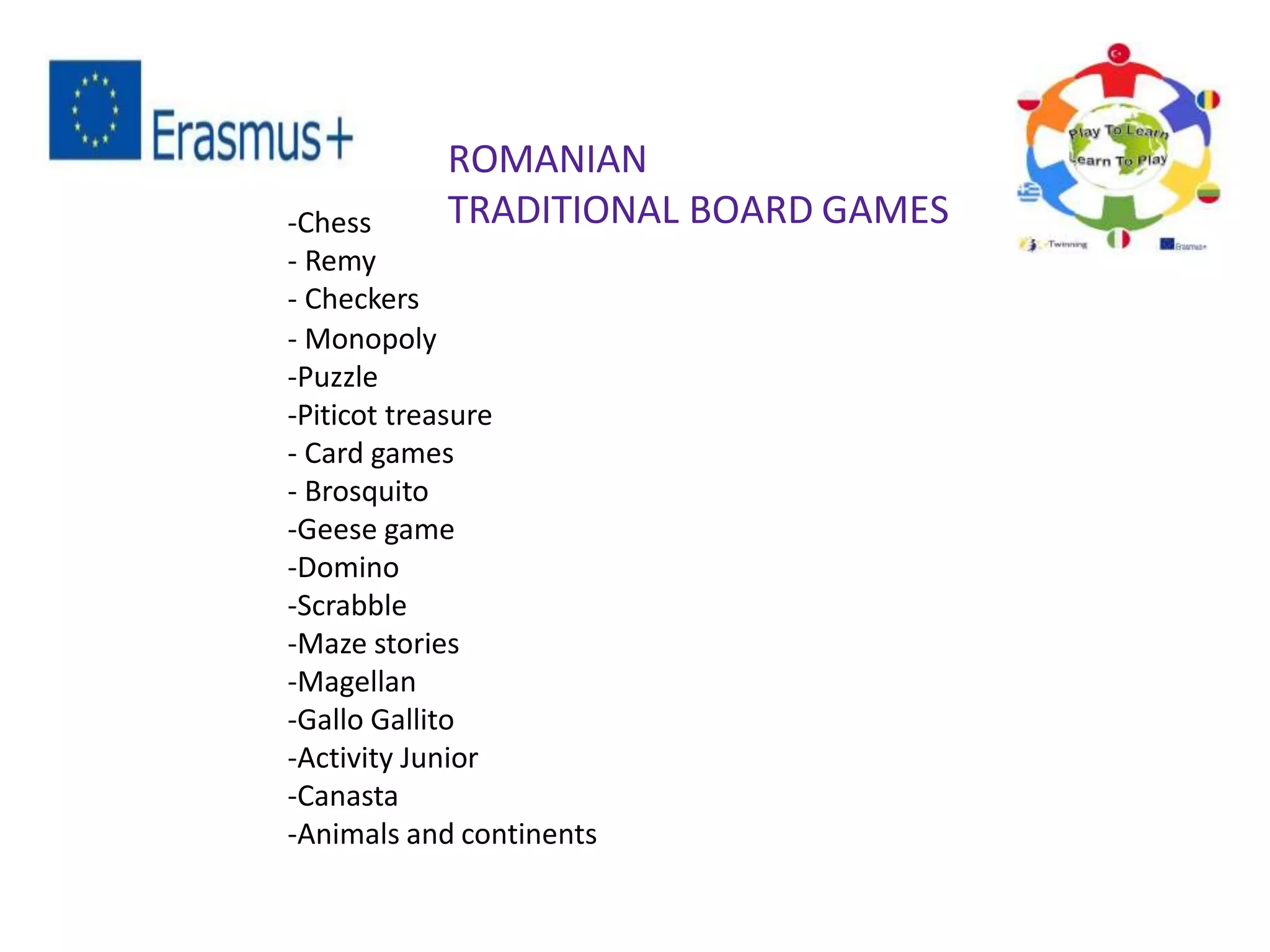 Romanian Board Games | PPTX