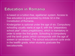 Romanian educational system | PPTX