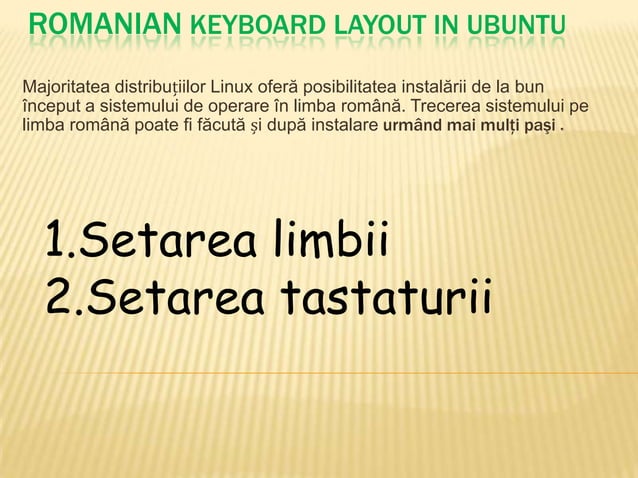 Romanian keyboard layout in ubuntu | PPTX