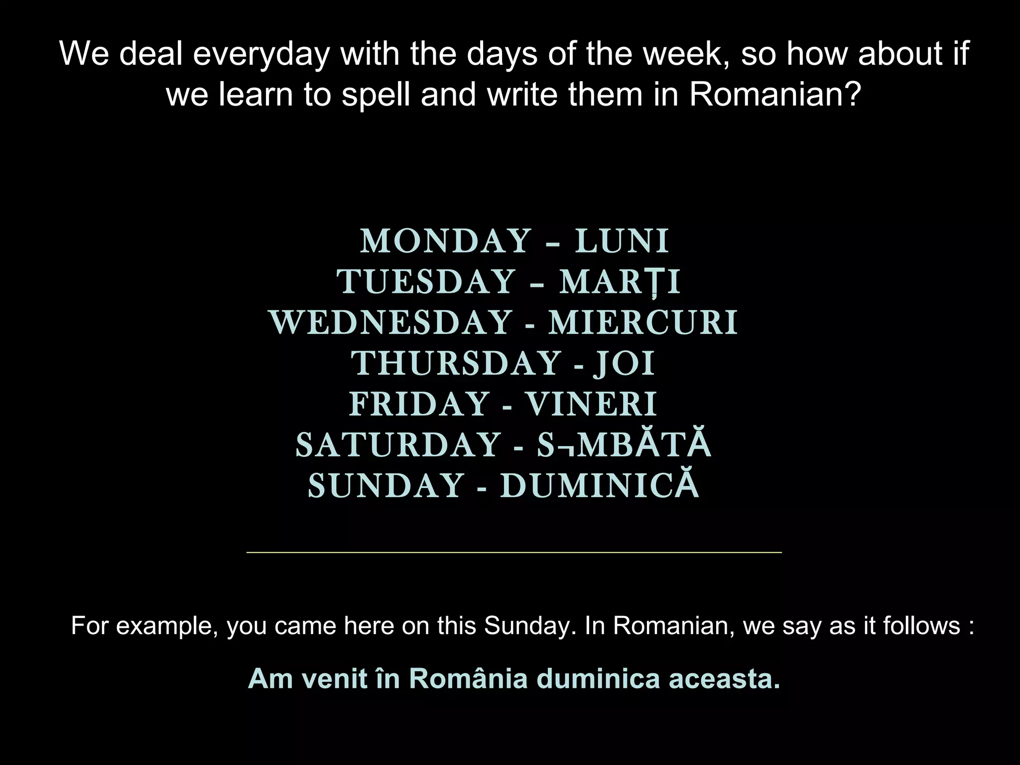 Romanian language lesson | PPS