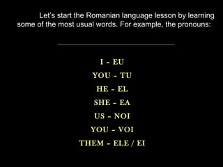 Romanian language lesson | PPS