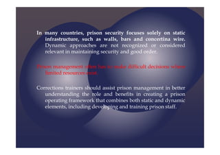 Experiences in prison security management. Dinamic Security (Romania) | PDF