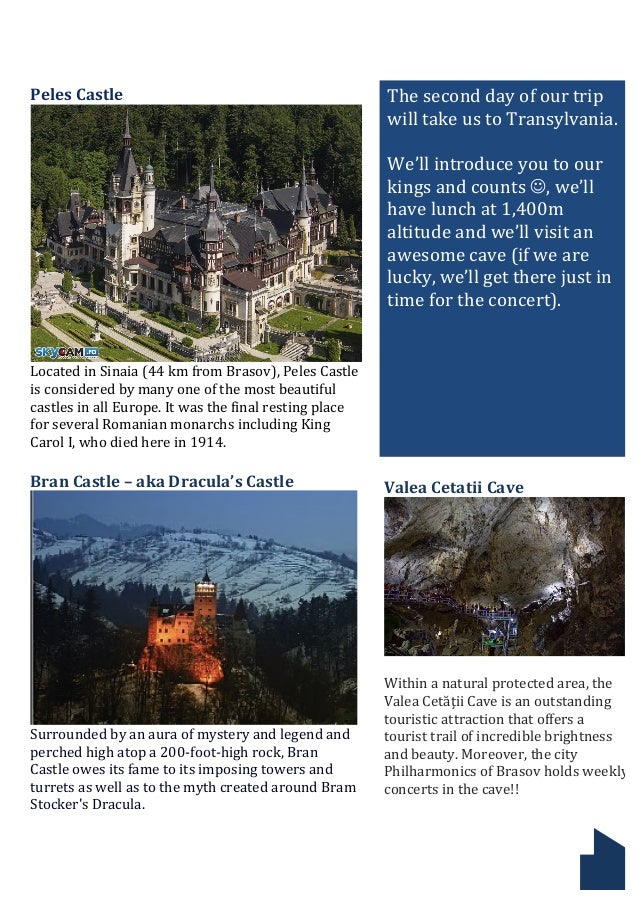 Romania trip brochure
